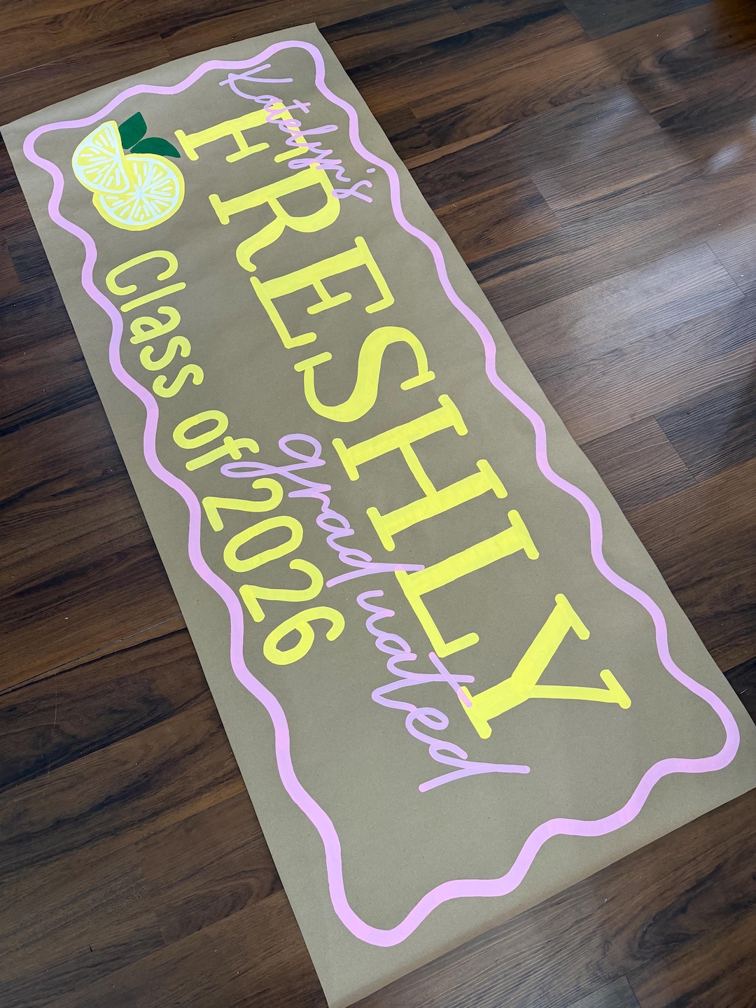 Freshly Graduated Hand- Painted Banner - Etsy