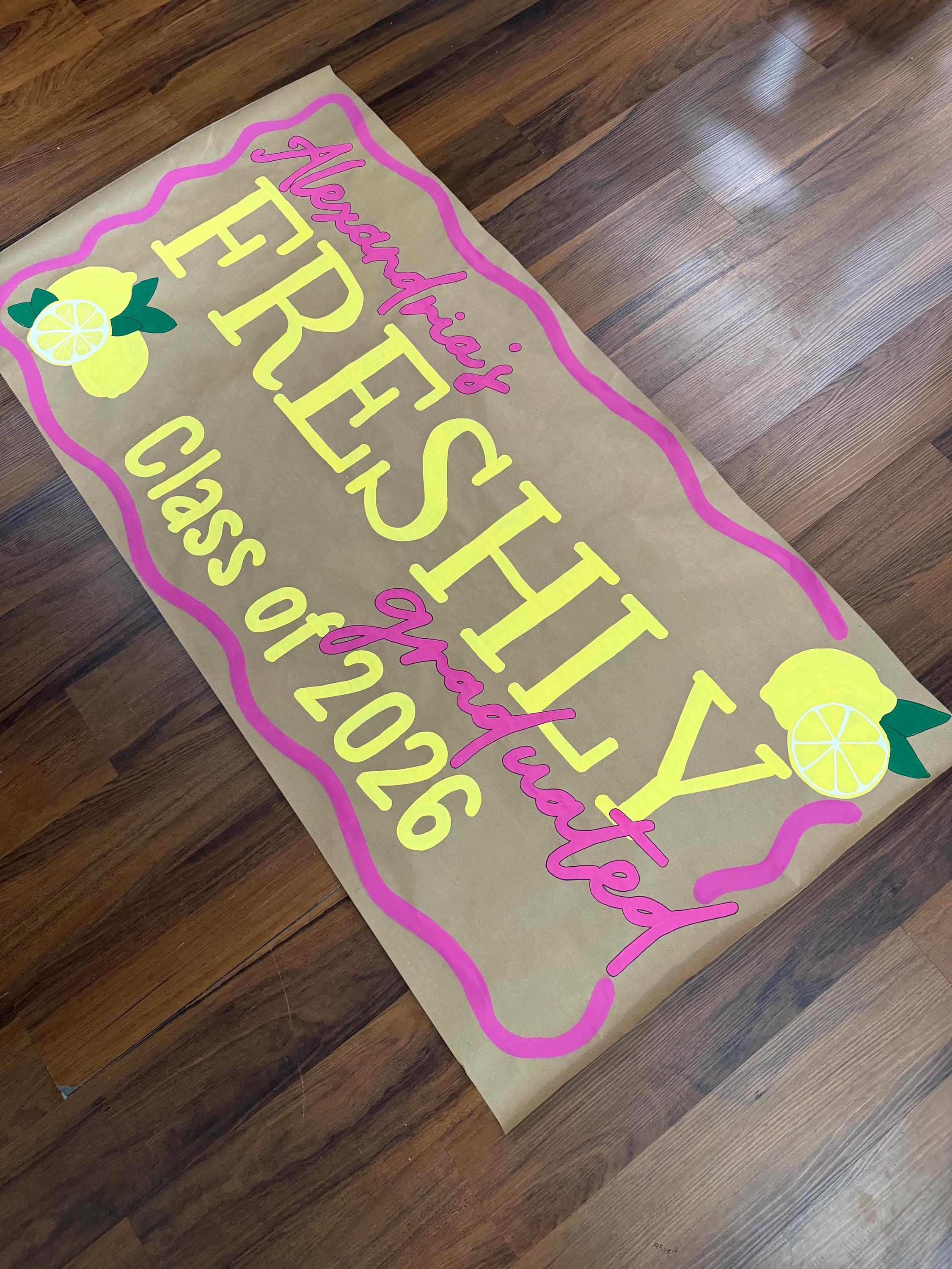 Freshly Graduated Hand- Painted Banner - Etsy