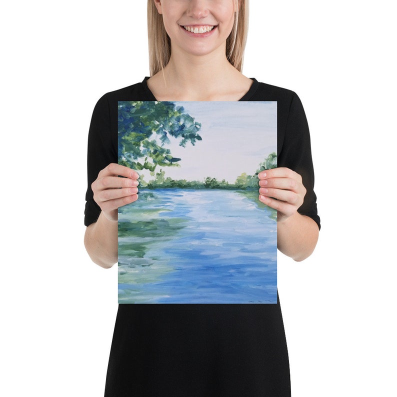 Lake Print, Painted Waterway, Lake Decor, Cabin Decor, Lake Life, up ...