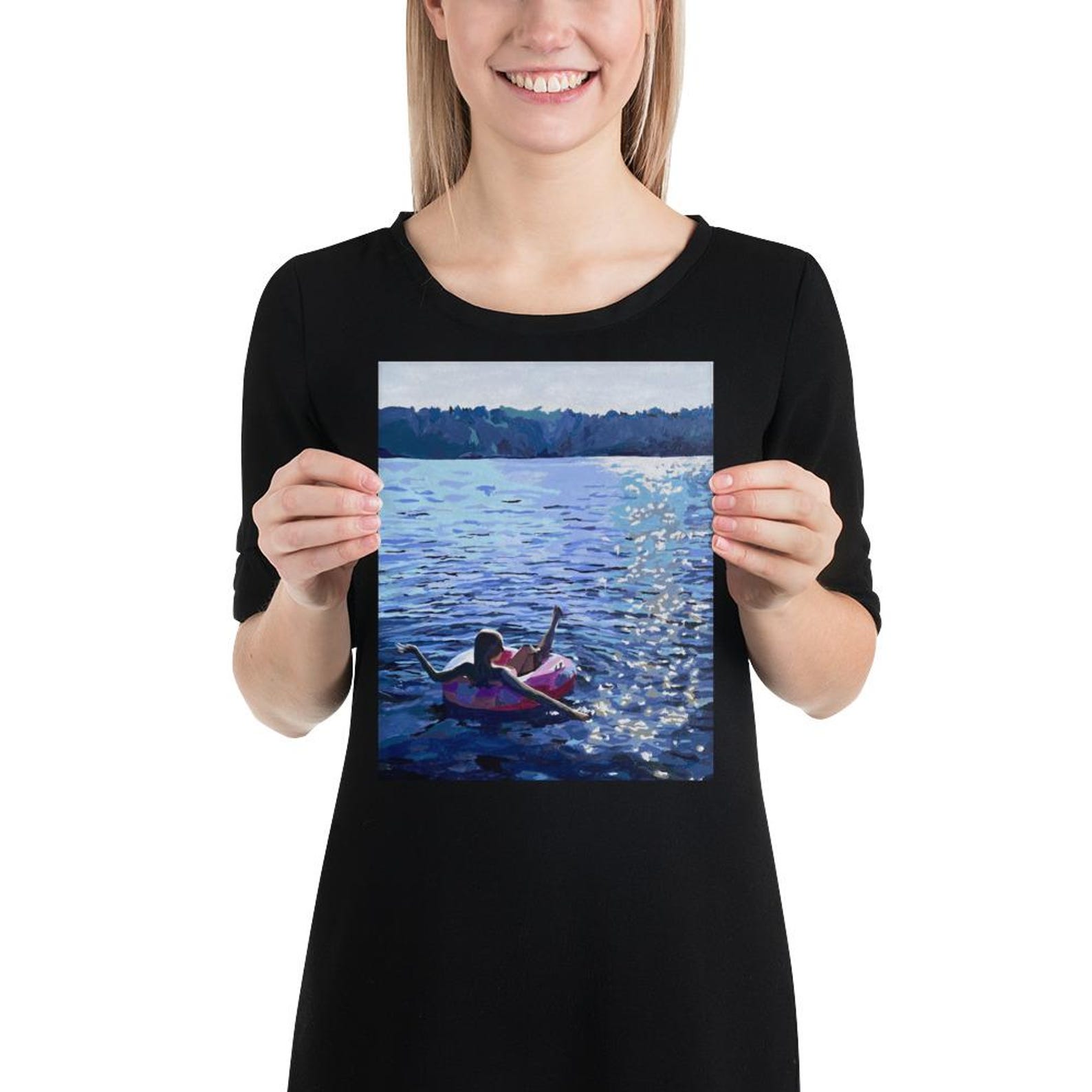 Relaxing on the Lake Print, Lake Decor, Cabin Decor, up North, Floating ...