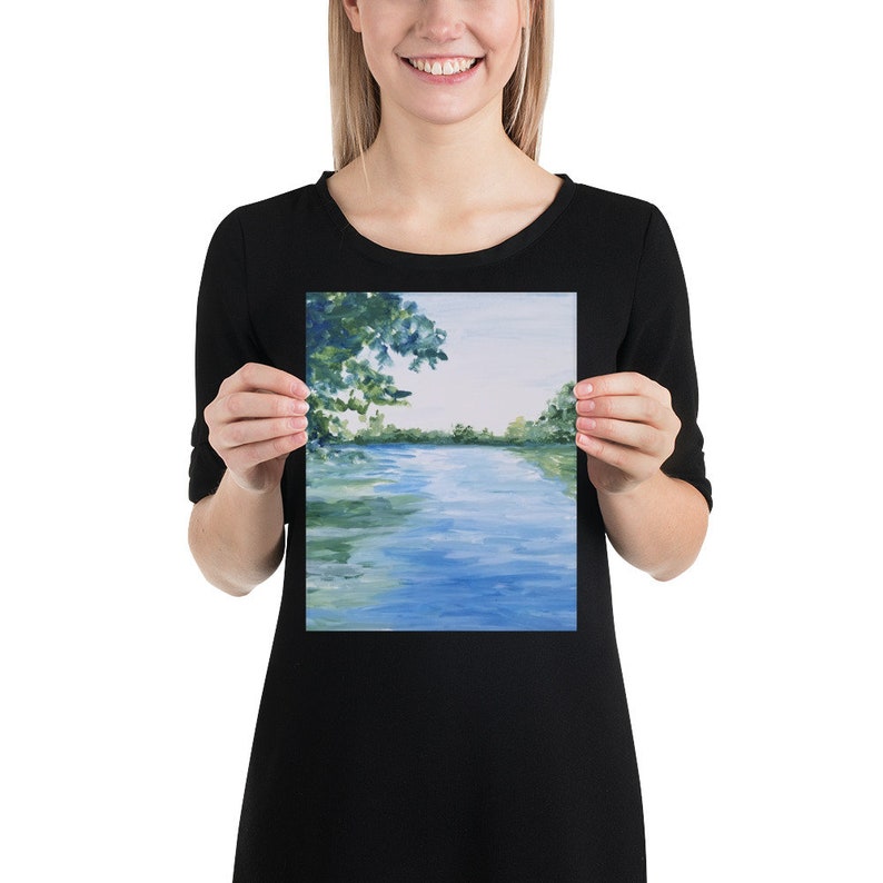 Lake Print, Painted Waterway, Lake Decor, Cabin Decor, Lake Life, up ...