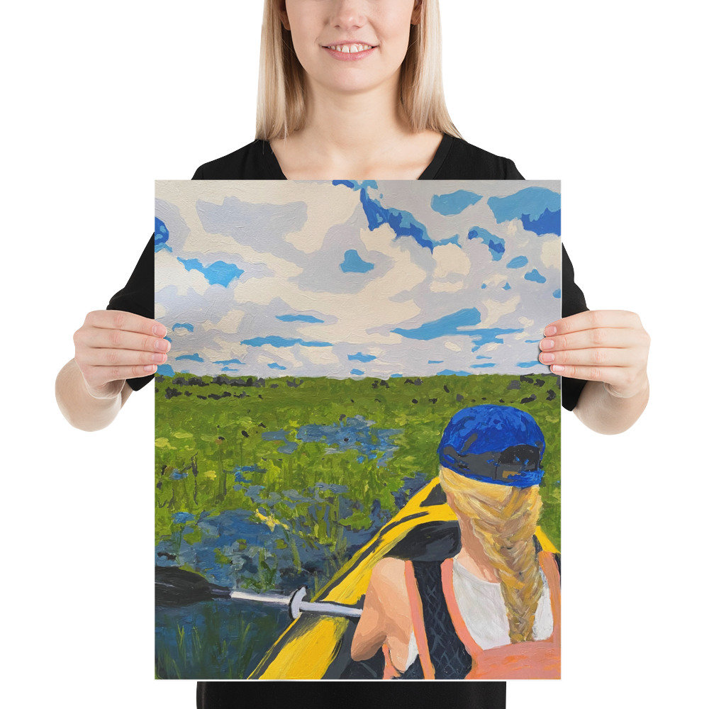 Kayak Print Lake Print Paddling Poster Cabin Decor Lake - Etsy