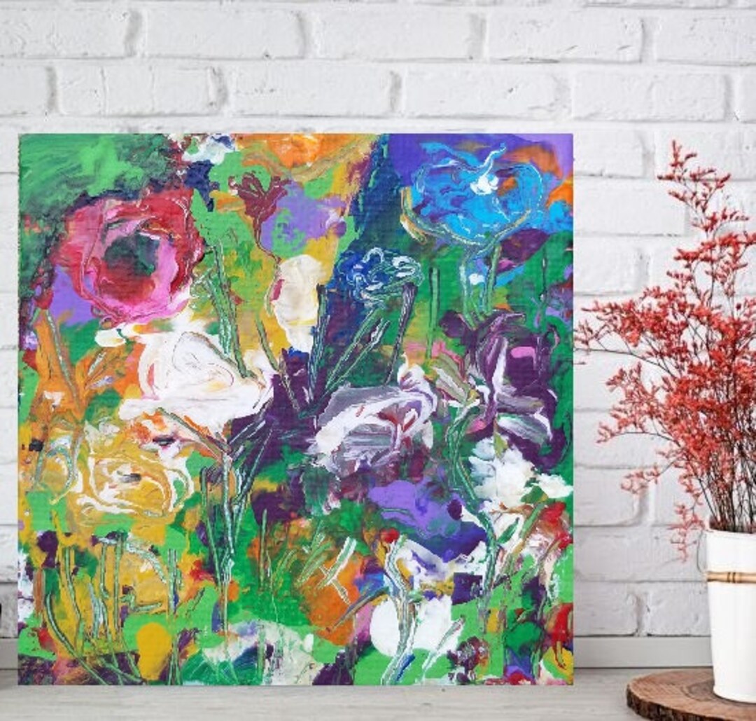 Abstract Wildflowers Print, Original Artwork, Acrylic Painting Print ...