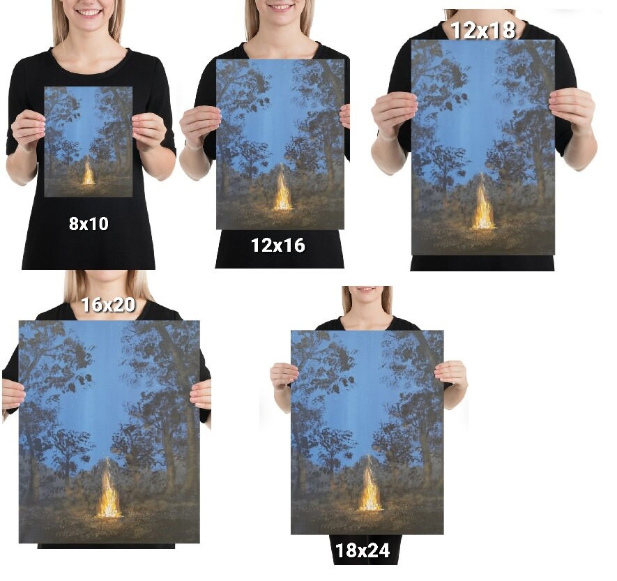 Forest Campfire Print Campfire Print Acrylic Art Poster - Etsy