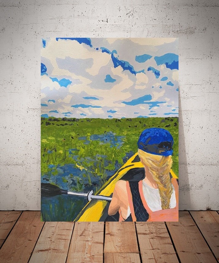 Kayak Print, Lake Print, Paddling Poster, Cabin Decor, Lake House Decor ...