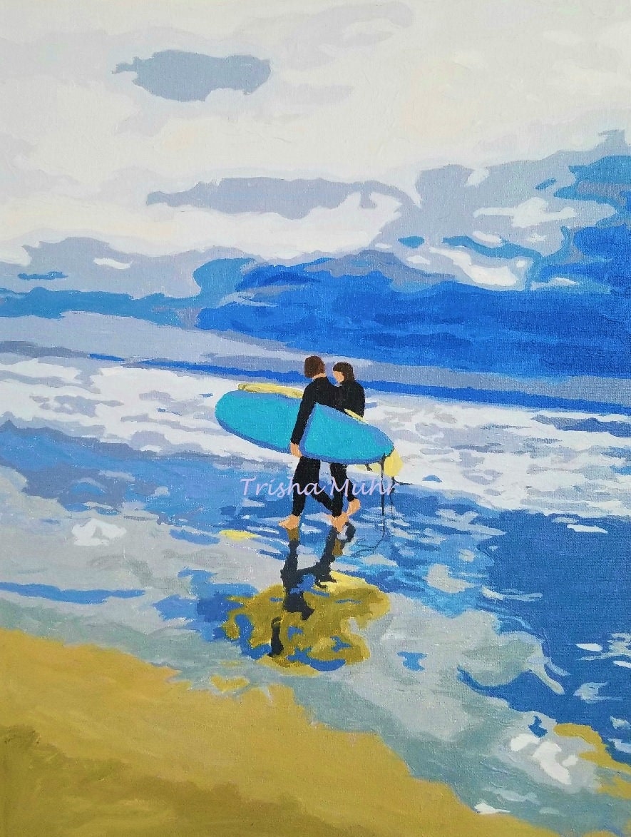Surfing Print, Folly Beach Poster, South Carolina, Atlantic Ocean Art ...