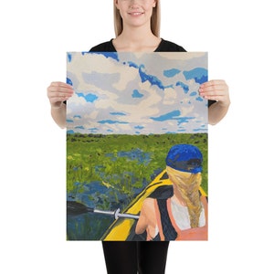 Kayak Print, Lake Print, Paddling Poster, Cabin Decor, Lake House Decor ...