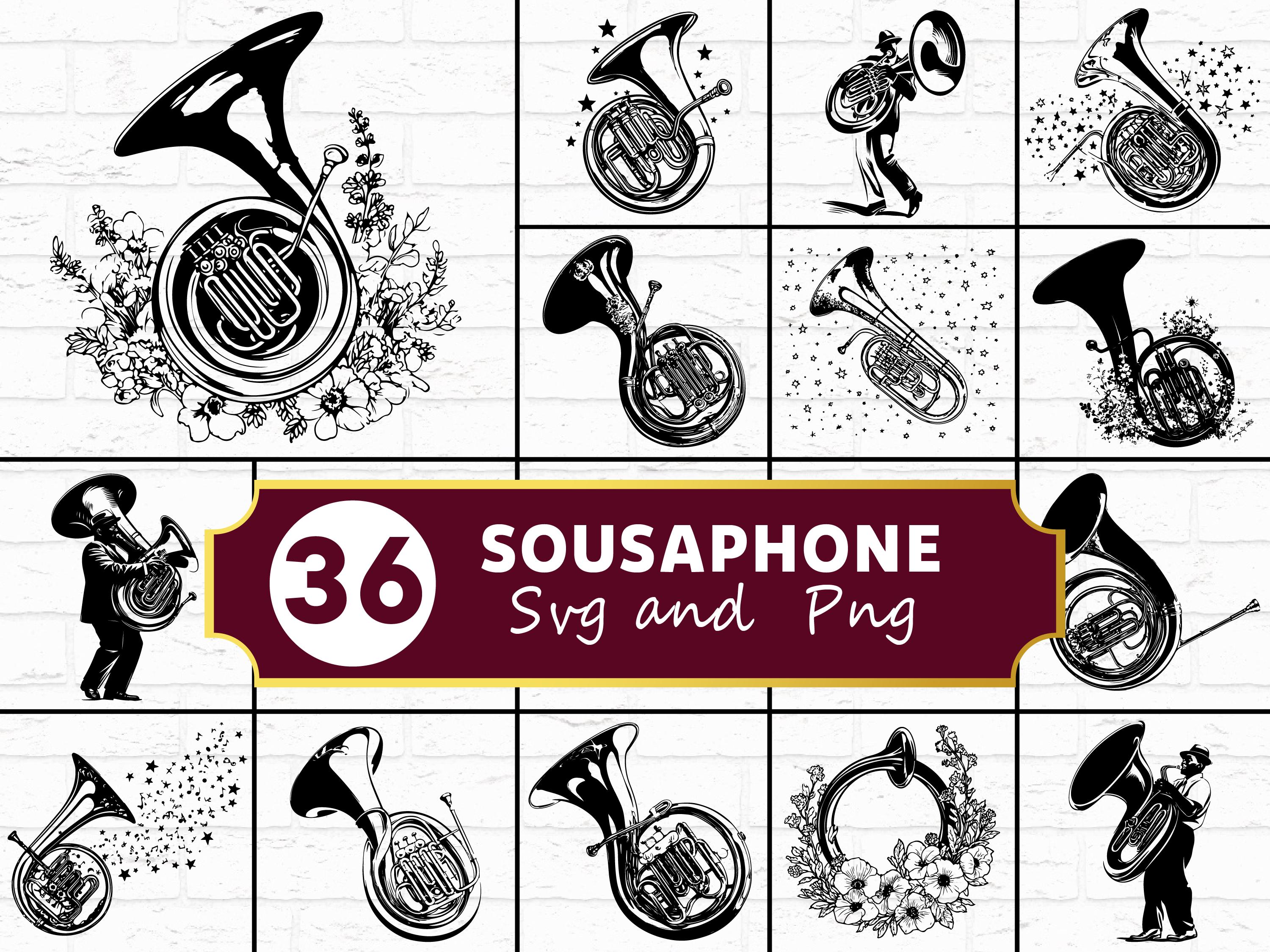 Sousaphone Silhouette SVG Bundle | Marching Band Instrument SVG PNG for ...