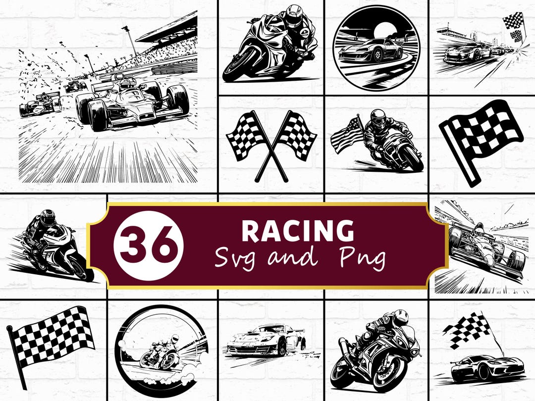 Racing SVG PNG Bundle, Race Car Silhouette Clipart, Motorsport Speed ...