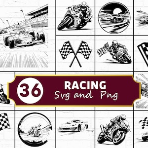 Racing SVG PNG Bundle, Race Car Silhouette Clipart, Motorsport Speed ...
