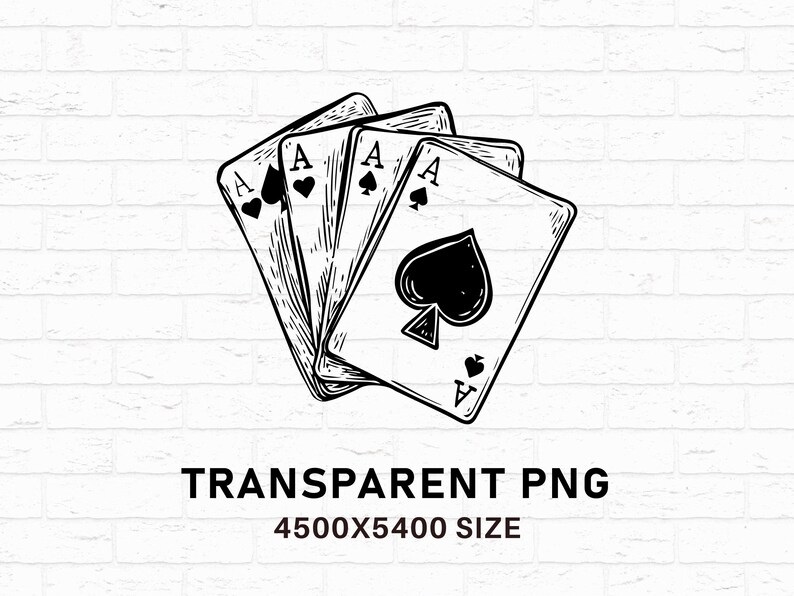 Playing Cards SVG PNG Bundle, Card Suit Silhouette Clipart, Casino Game ...