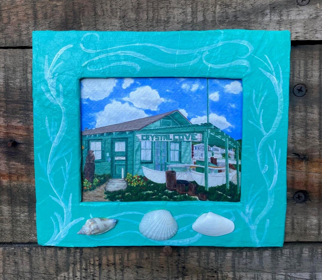 Crystal Cove Vintage Cottage Print in Paper Mache Frame 6x7 - Etsy