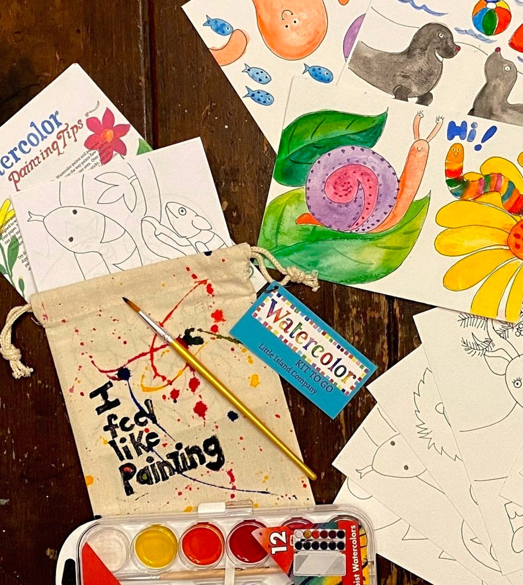 Kids Watercolor Kit to Go - Etsy
