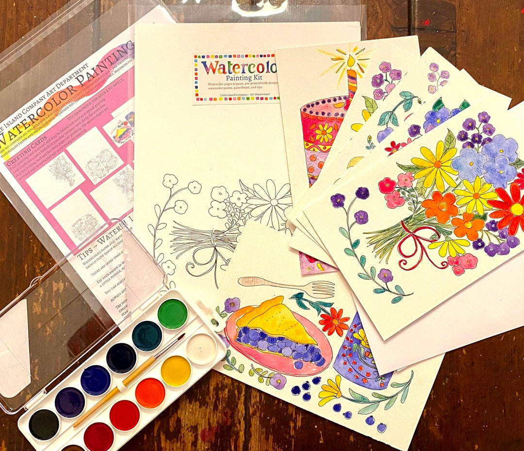 Greeting Cards Watercolor Painting Kit - Etsy