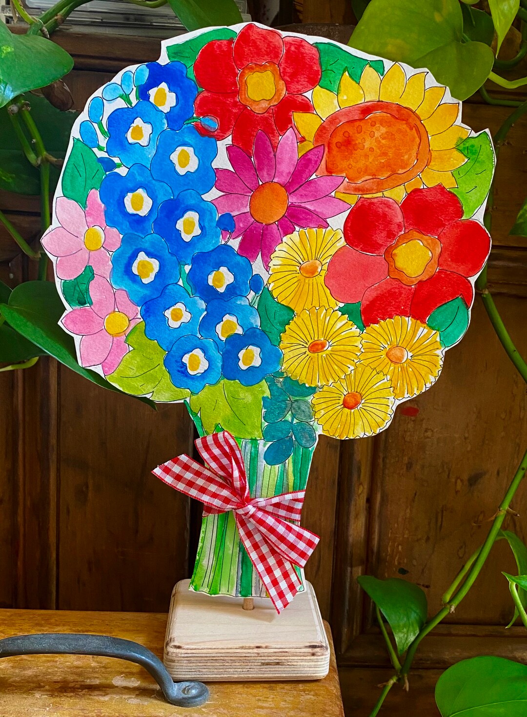 Flower Bunch Watercolor Craft - Etsy