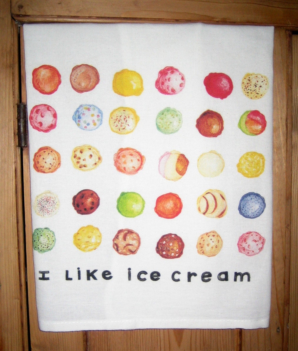 I Like Ice Cream Kitchen Towel - Etsy