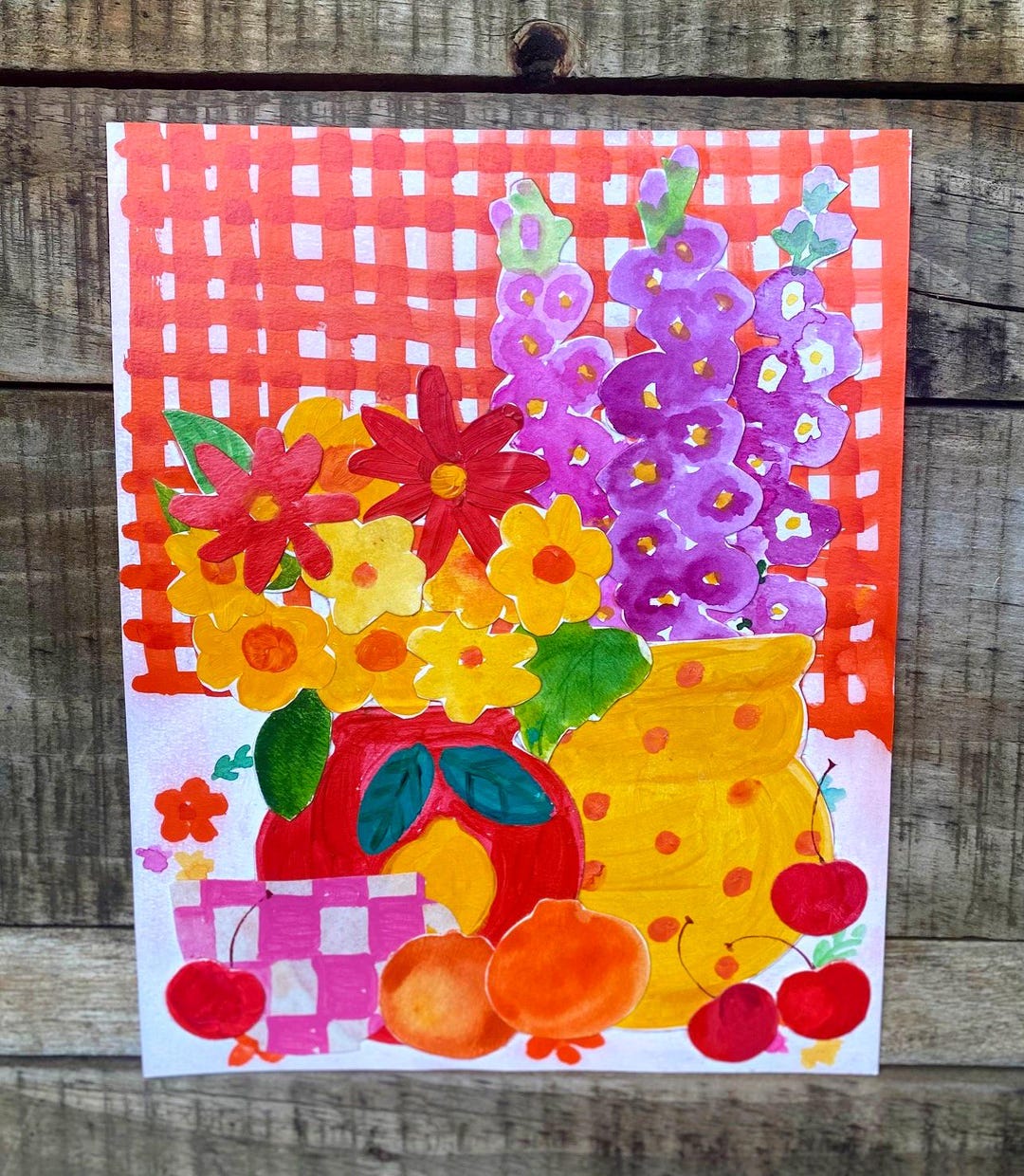 Flower and Fruit Paper Collage - Etsy