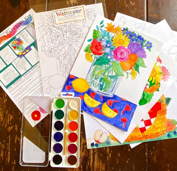 Watercolor Painting Kit Flowers and Still Lifes Two | Etsy