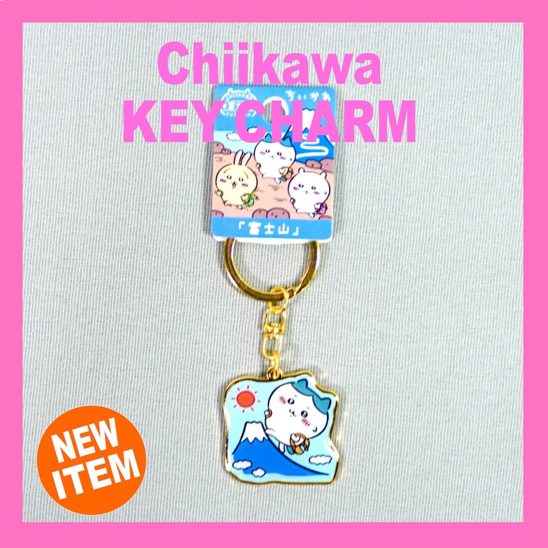 Chiikawa Metal Keychain Mt. Fuji Edition | Kawaii Character Bag Charm ...