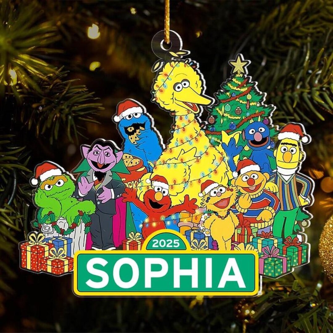 Personalized Street Cartoon Christmas Ornament 2025, Elmo 2D Flat ...