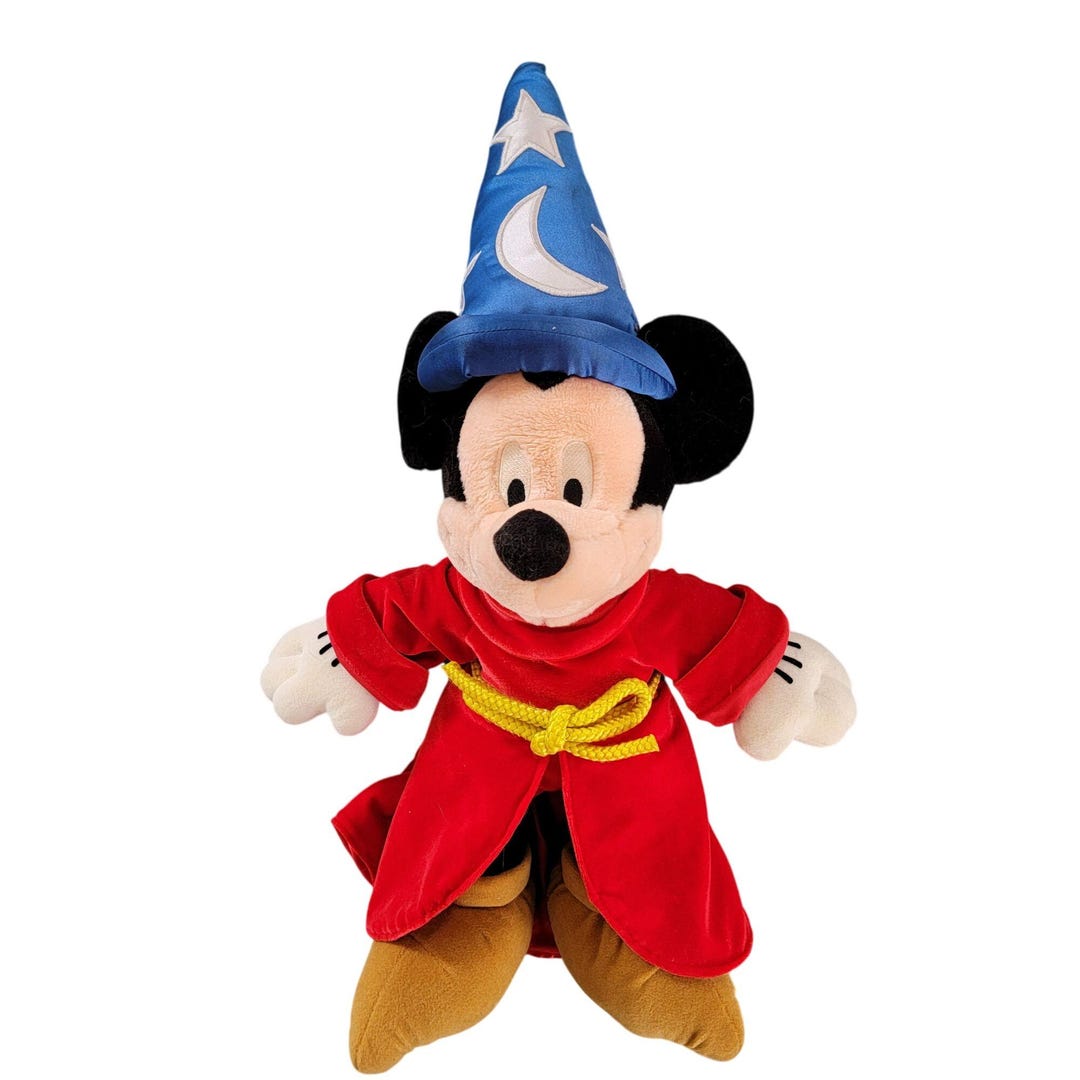 Disney Mickey Mouse Fantasia Plush 20" Sorcerers Apprentice Red Robe ...