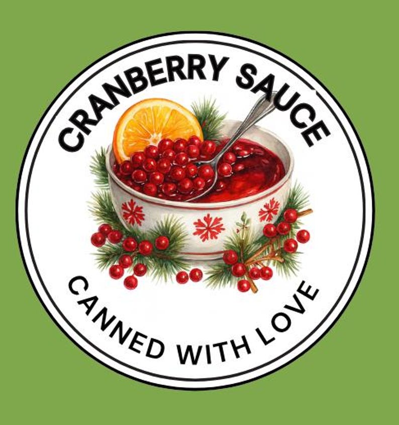 Editable Cranberry Sauce Labels | Digital Canning Stickers for Regular ...