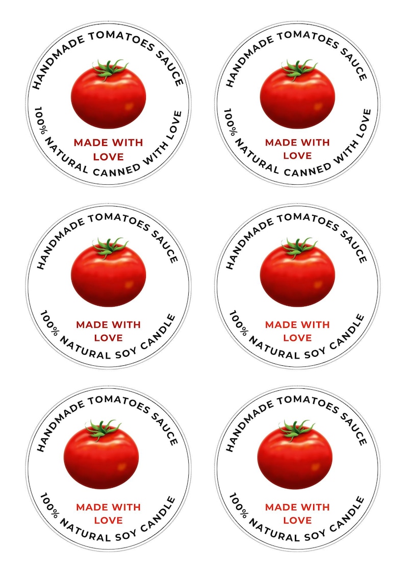 Editable Tomato Sauce Canning Labels - Rustic Mason Jar Stickers ...