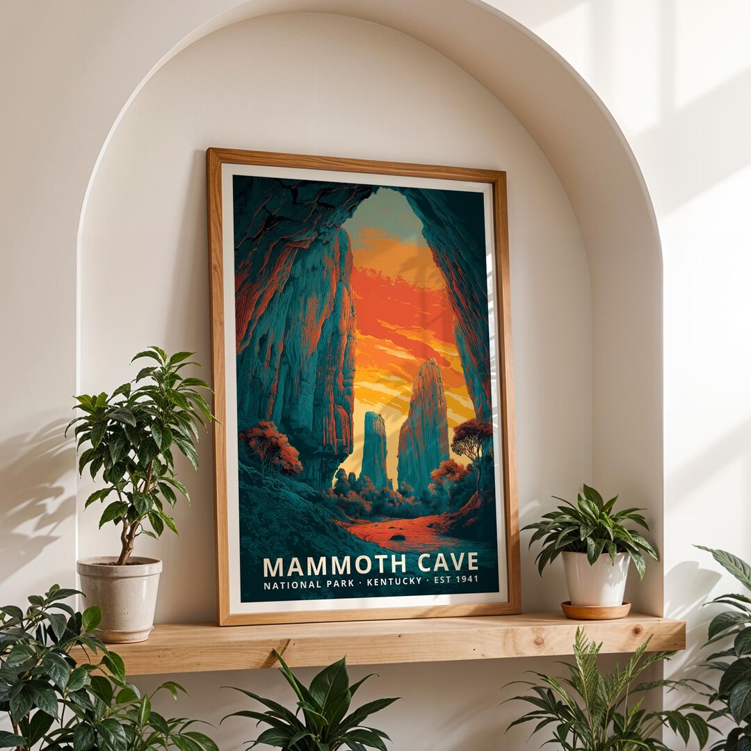 Mammoth Cave National Park Poster, Nature Landscape Wall Art Decor ...