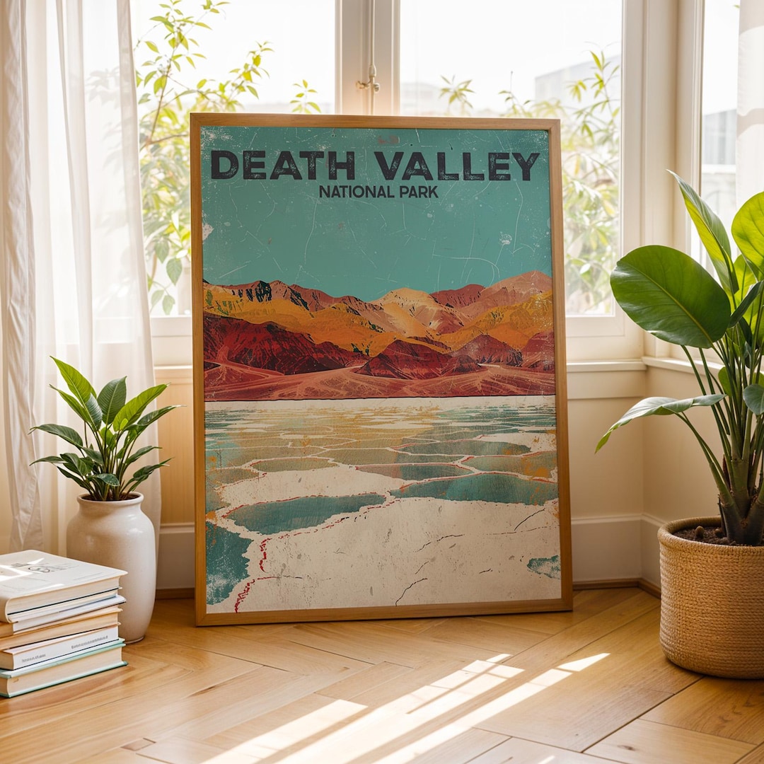 Death Valley National Park Vintage Poster, Nature Lanscape Wall Art ...