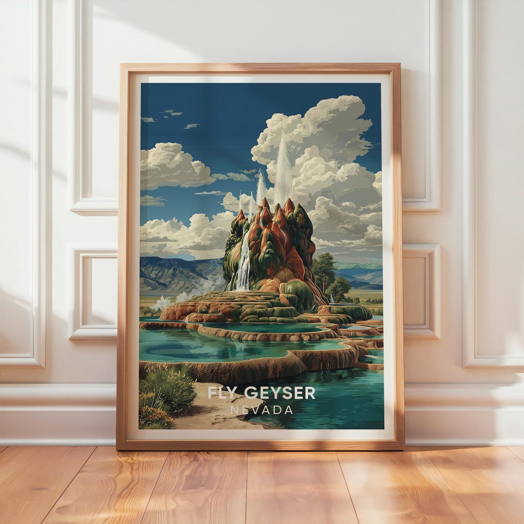 Fly Geyser Nevada Print, Vintage Travel Poster, Retro Home Decor - Etsy
