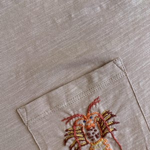 Custom Hand Embroidered Pocket T Shirt - Etsy