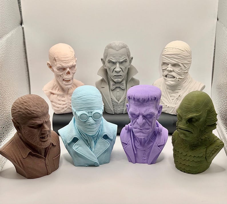 Universal Monster Bust Set – 3D Printed Horror Monster Collectibles - Etsy