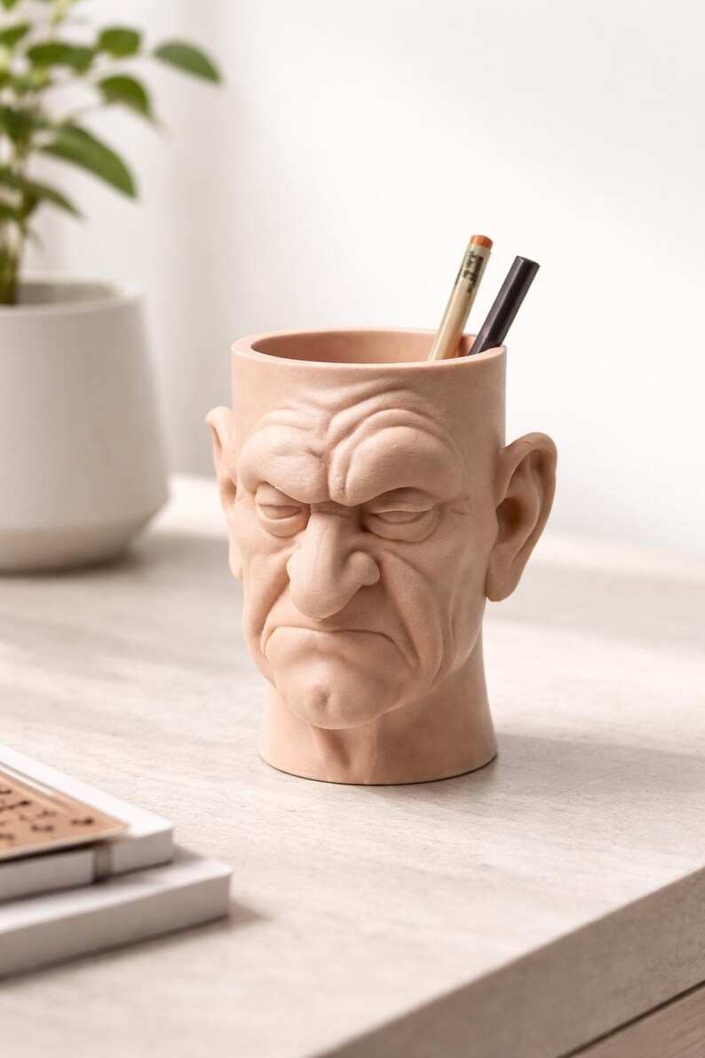 Grumpy Old Man Planter – Funny Face Pot for Succulents or Pens - Etsy
