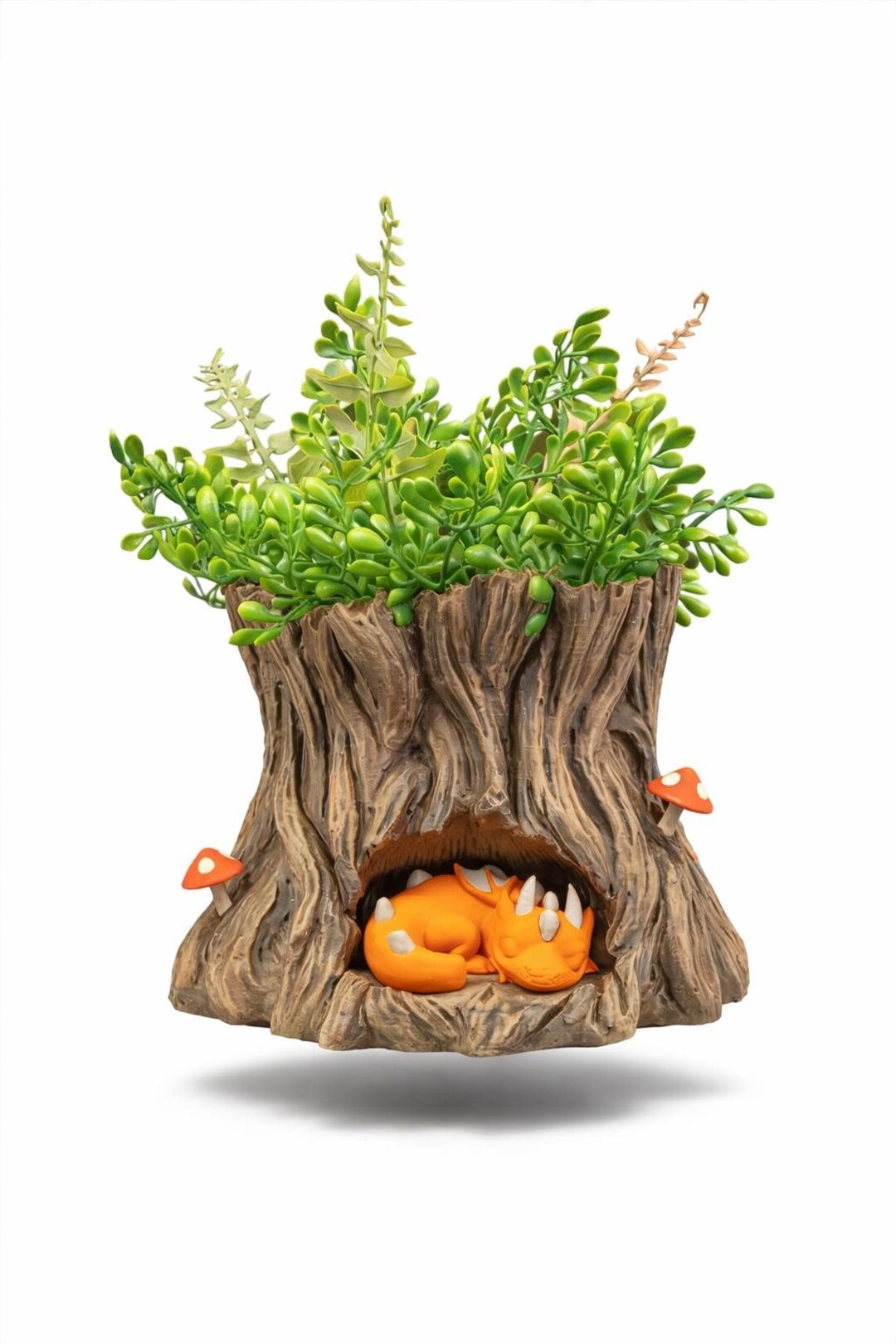 Dragon Tree Stump Planter – Fantasy Woodland Succulent Pot & Fairy ...