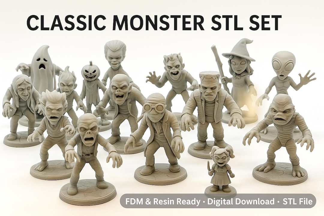 Classic Monsters Mini Collection – 17 Stylized STL Miniatures | Digital ...