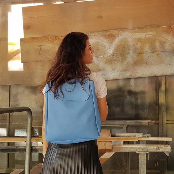 Pale Blue Vegan Leather Backpack Purse for Laptop Travel - Etsy