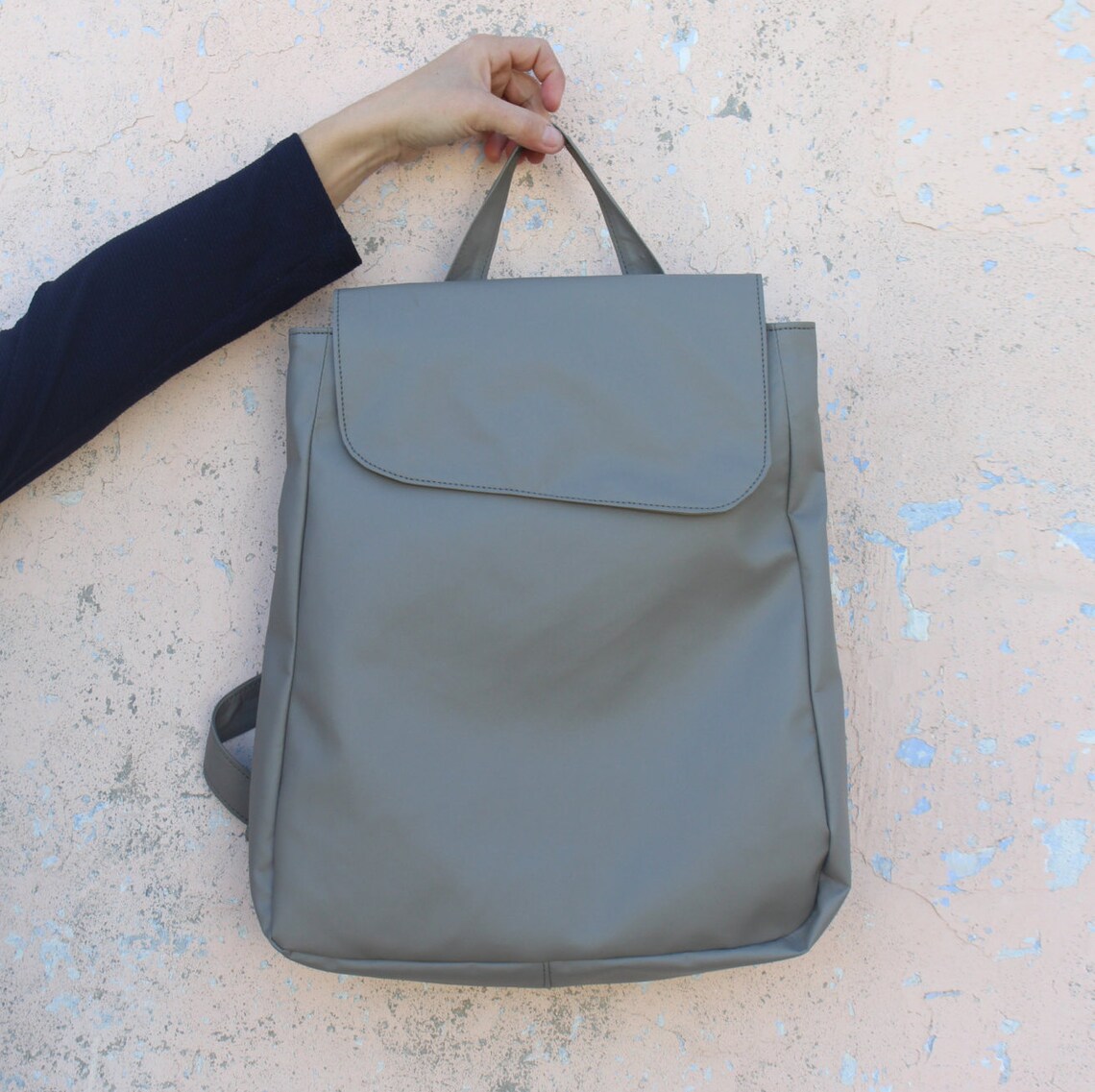 Gray Backpack Purse Women Laptop Backpack Vegan Leather - Etsy