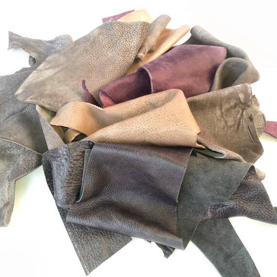 Scrap leather Leather pieces Craft Supplies Scrap Leather | Etsy