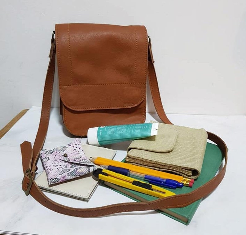 Black Soft Crossbody Leather Men Bag, Long Strap Crossbody Bag Camel ...