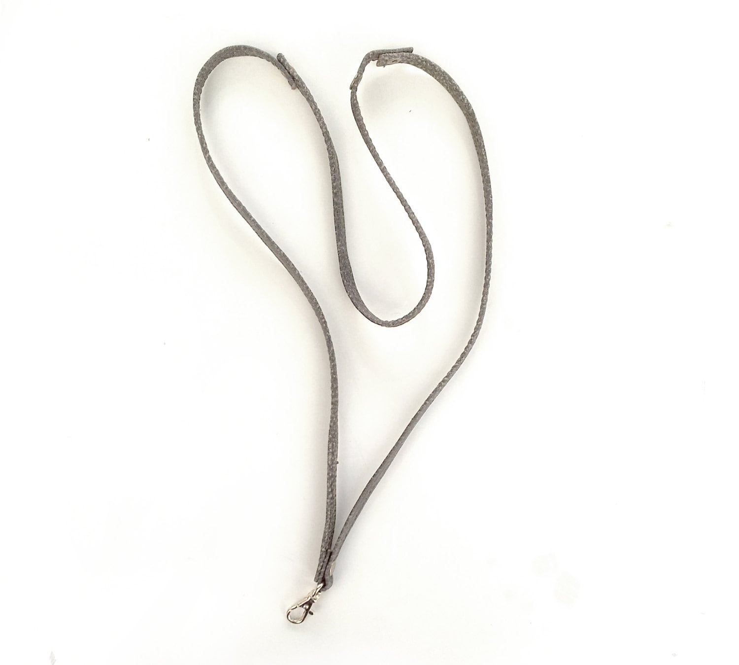 Grey Leather Lanyard, Neck Keychain, Office Gifts for Coworker, Leather ...