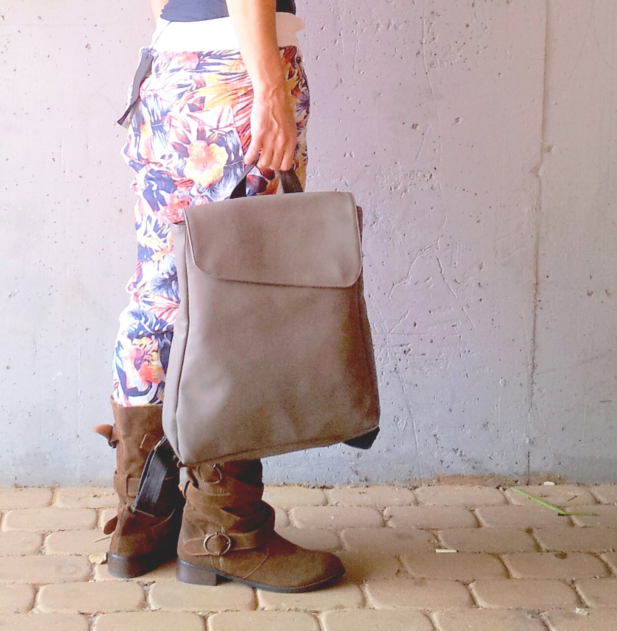 Gray Backpack Purse Women Laptop Backpack Vegan Leather - Etsy