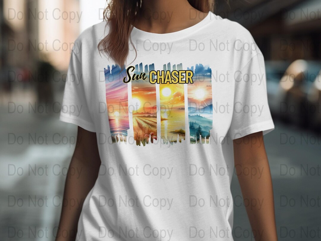 Sun Chaser Digital PNG, Watercolor Sunrise Sublimation Designs, Scenery ...