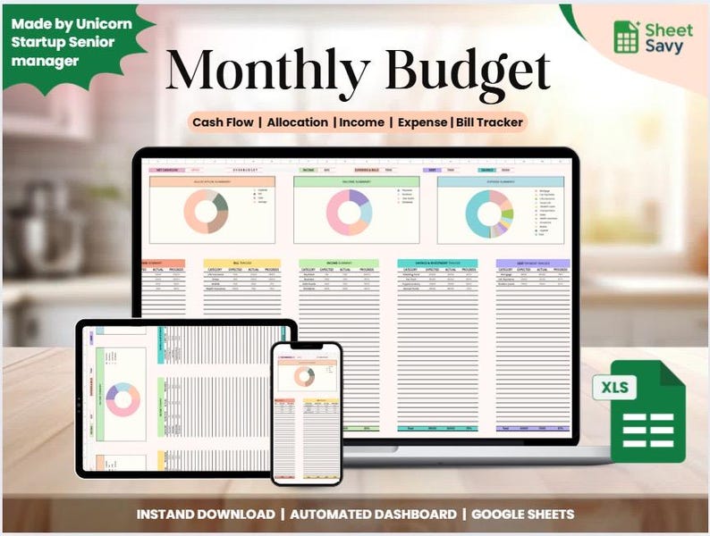 Monthly Budget Planner Google Sheets 2025 | Paycheck, Biweekly ...
