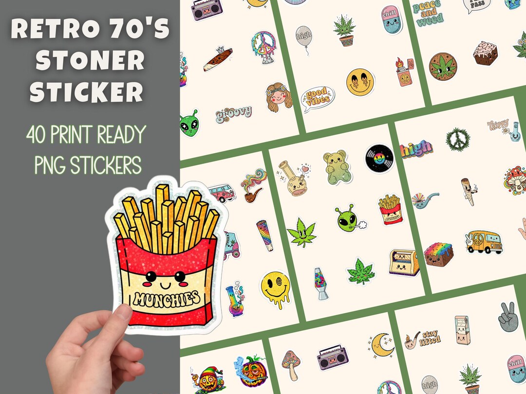 Retro 70s Stoner Sticker Design | Digital PNG File - Etsy