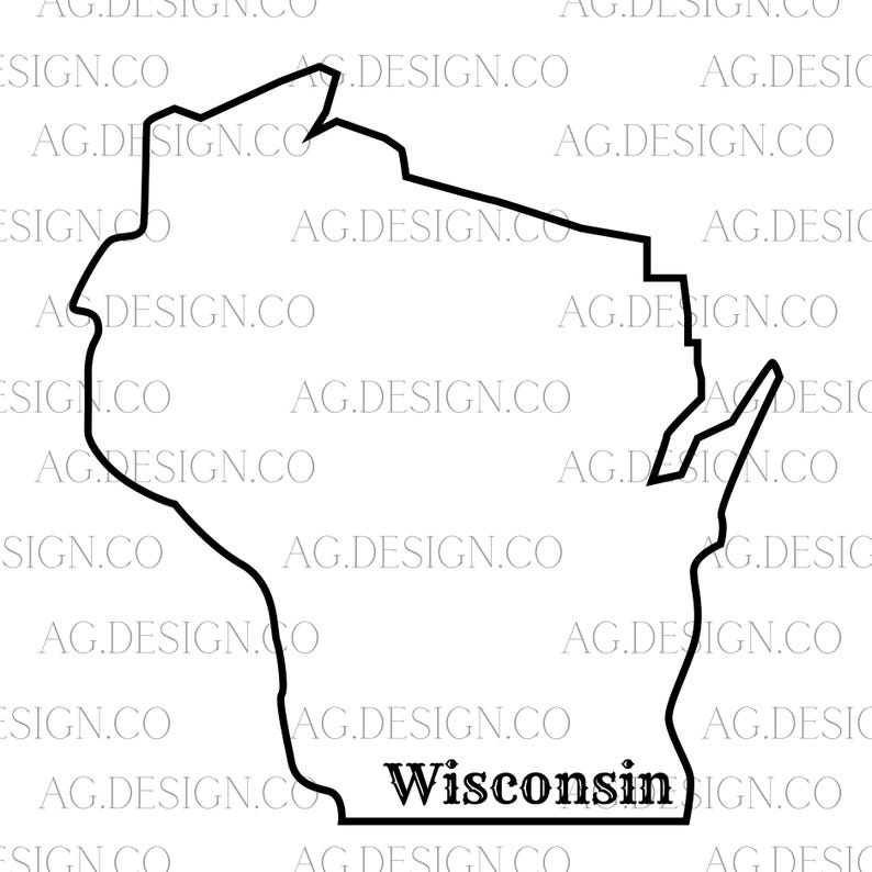 Wisconsin State Outline SVG | Wisconsin Clipart | State Silhouette ...
