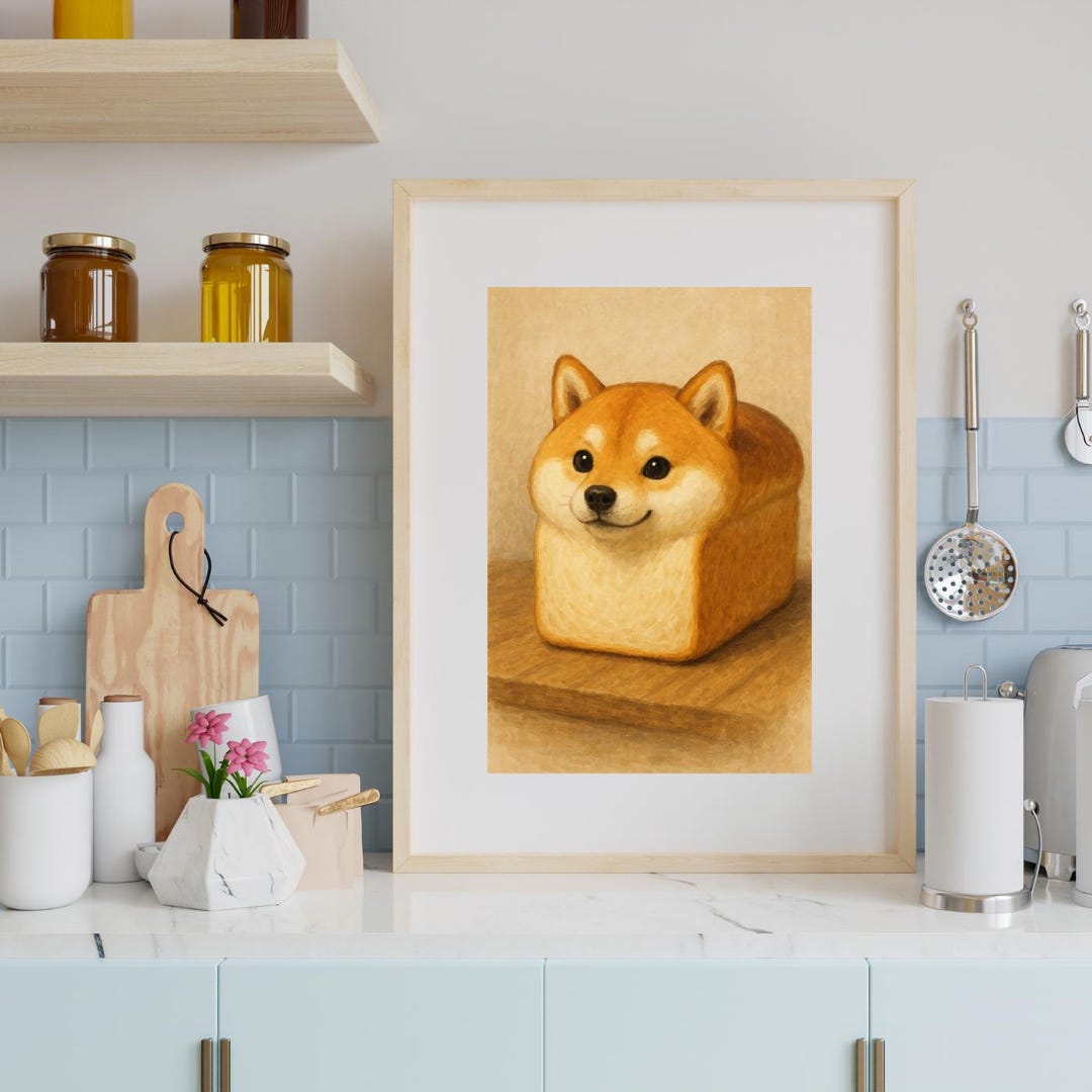 Cute Kawaii Shiba Inu Loaf Wall Instant Digital Download | Unique Shiba ...