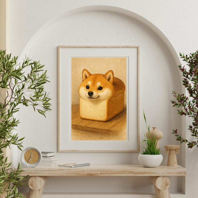 Cute Kawaii Shiba Inu Loaf Wall Instant Digital Download | Unique Shiba ...