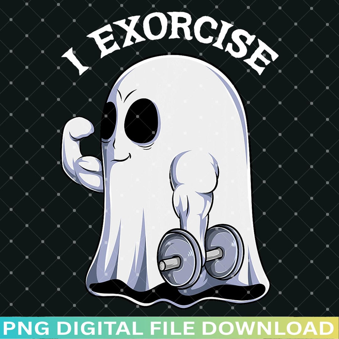Ghost Exercise PNG, Funny Workout Sublimation, Spooky Halloween Digital ...
