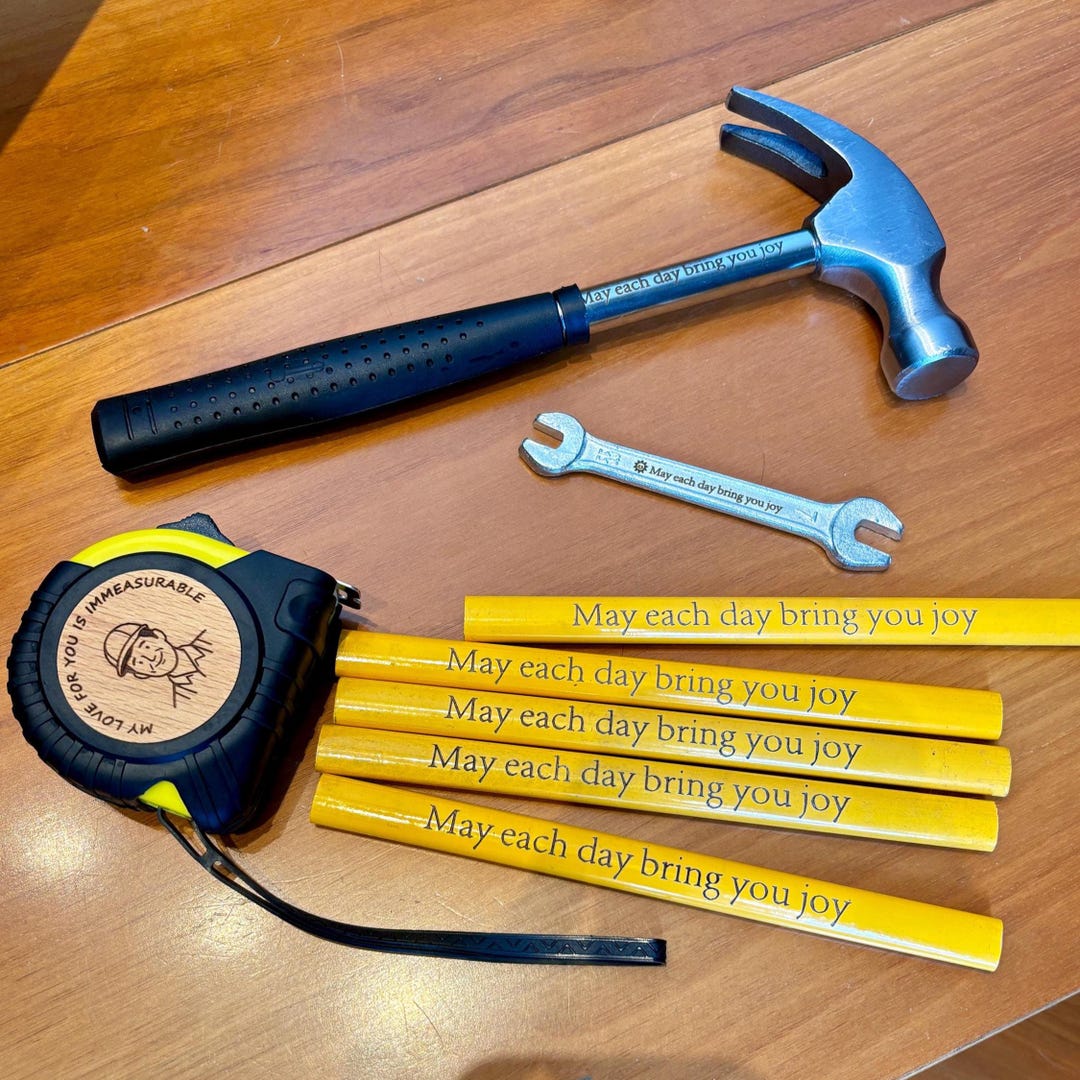 Personalized Name Hammer/tape Measure/pencil/wrench Tool Set - Custom ...