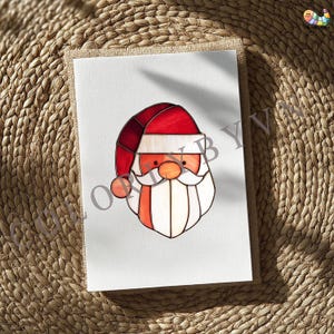 Santa Claus Stained Glass Pattern: Christmas Suncatcher Design (PDF ...